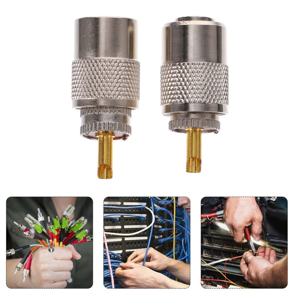 2 Sets Right Angle Coax Connector Coaxial Male Female Adapter for Cable ...