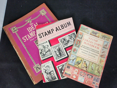 2 Vintage Partially Filled Foreign Stamp Albums & Stamp Collector's ...