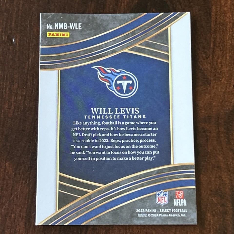 2023 Select # NMB-WLE Numbers - Will Levis - Tennessee Titans Rookie ...