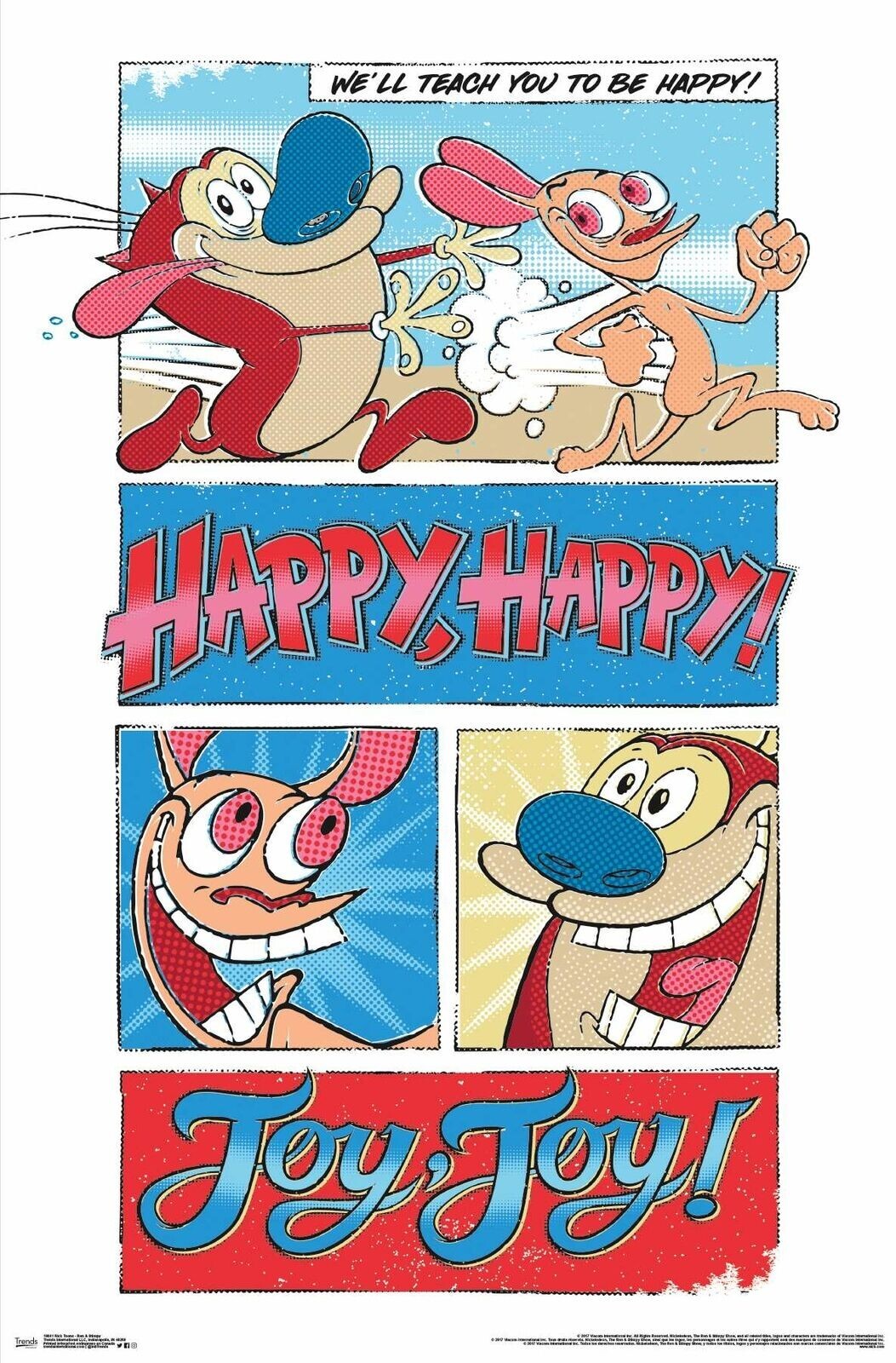 Nickelodeon Ren And Stimpy Poster Nicktoons 22 x 34 NEW happy happy | eBay