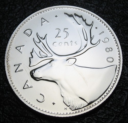 Canada 1980 25-cent Caribou NBU (Proof-Like) " Near Beads " Type | eBay