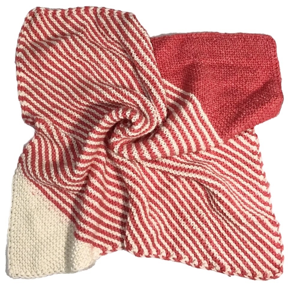 New Born Baby Knitted Coral Very Soft Crib Blanket and Bonnet Hat ...