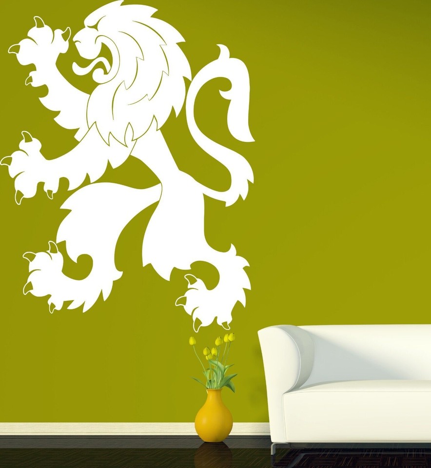 Wall Sticker Vinyl Decal Lion Heraldic Symbol Leopard Claws Mane ...