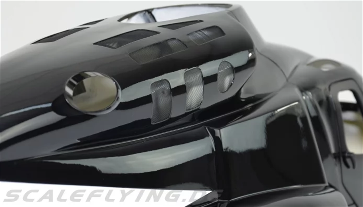 Airwolf 600 RC Helicopter Fuselage 600 Size Airwolf Black with Metal ...