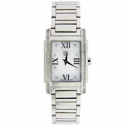 W458- Ladies ESQ Steel Diamonds Dress Swiss Quartz Watch | eBay