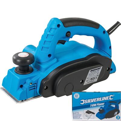Silverline 710W Electric Corded Hand Power Wood Planer Plane 82mm Dust ...