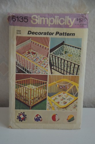 VINTAGE Simplicity #6135 Crib Sheet /Playpen Sheet /Crib Toys | eBay