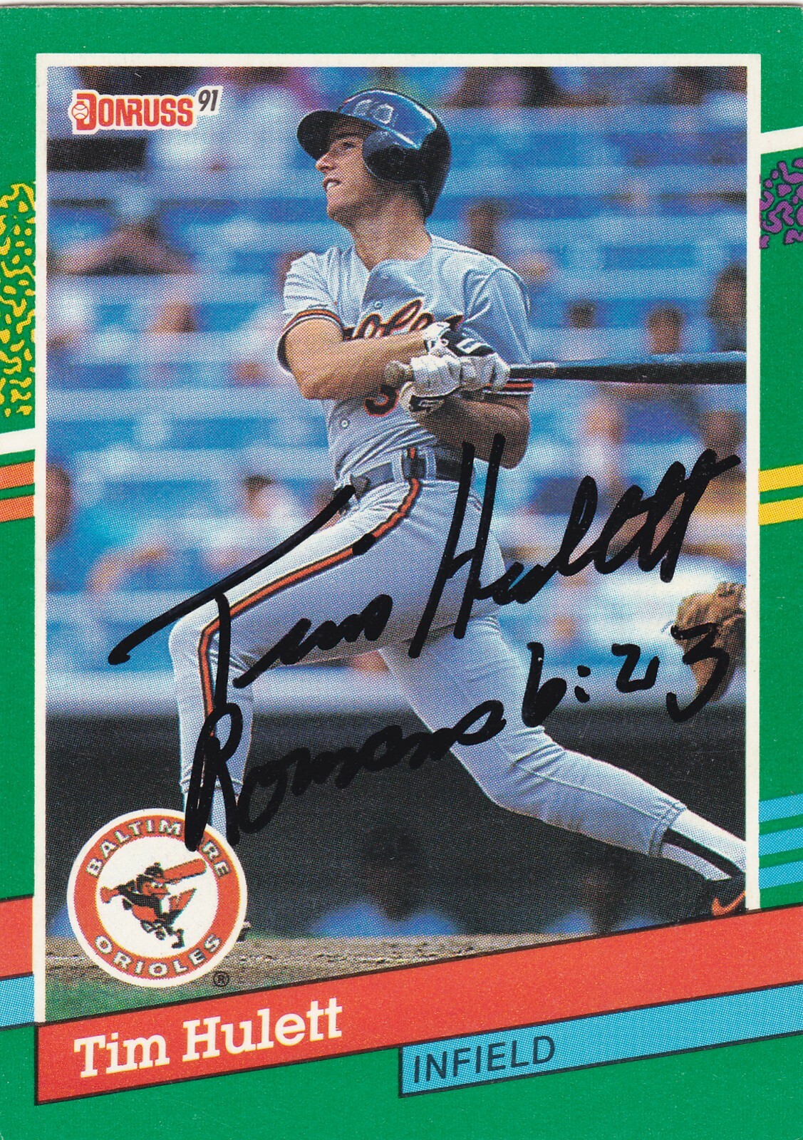 TIM HULETT BALTIMORE ORIOLES SIGNED CARD ST LOUIS CARDINALS CHICAGO ...