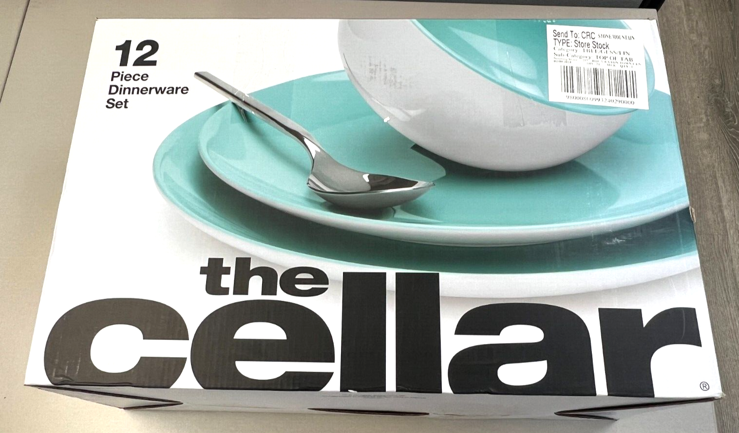 the cellar 12-piece Dinnerware Set - Teal - Dinner & salad plates ...