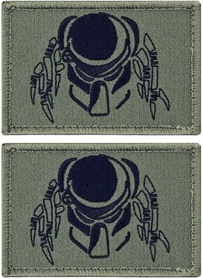 PREDATOR ALIEN MOVIE ARNOLD EMBROIDERED PATCH | 2PC HOOK BACKING 3"x2 ...