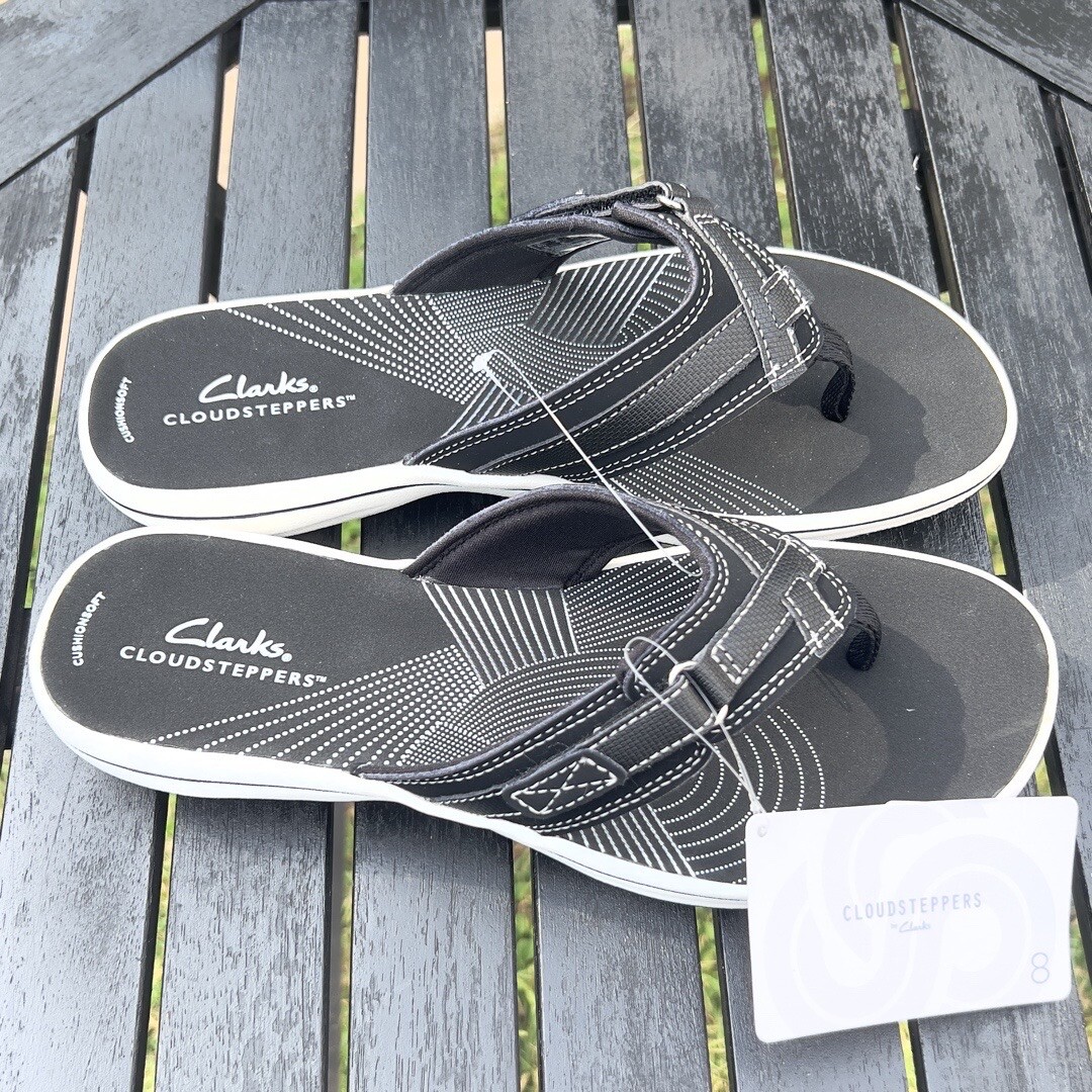Clarks Cloudstepper Black Breeze Sandals Size 8 for sale online | eBay