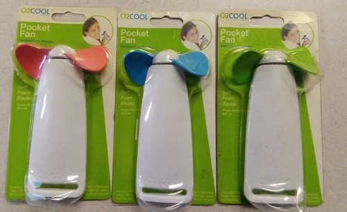 3 O2Cool Pocket Handheld Fan Assorted Colors Battery Operated Summer ...