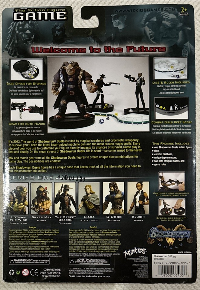 Vintage Shadowrun Duels Wizkids Action Figure Game G-Dogg Bouncer ...