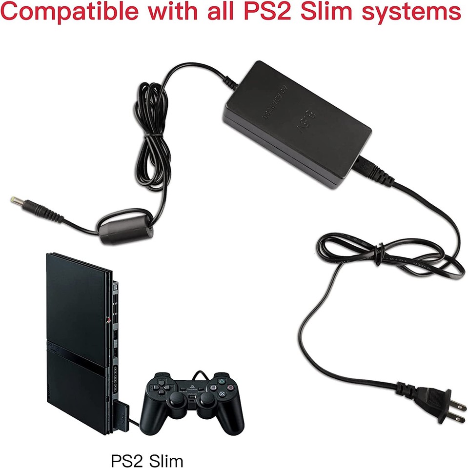 AC Adapter Charger Power Supply TV AV Cable for Sony Playstation 2 Slim ...