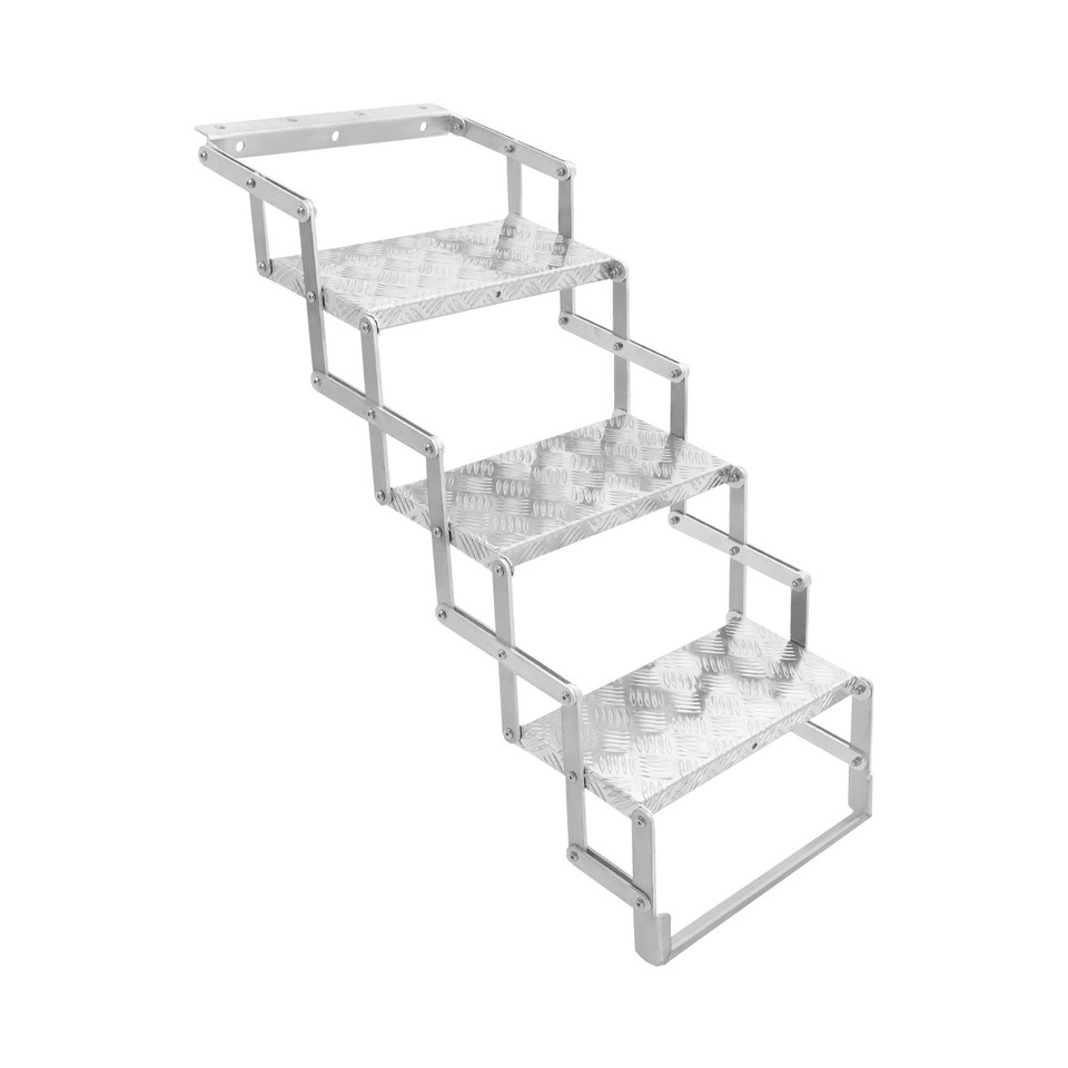 Foldable Step Ladder 3 Steps Folding Scissor Stairs Aluminum Alloy for ...