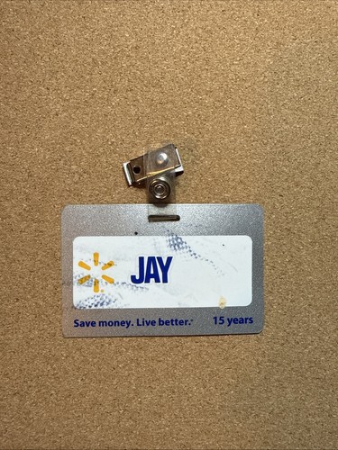 Walmart Employee Badge with Clip "Jay" 15 Years Service | eBay