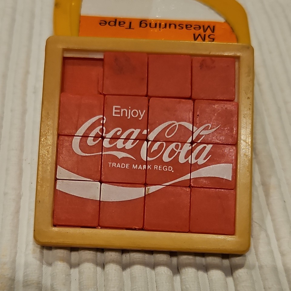 COCA COLA® RARE PUZZLE "ENJOY COCA COLA" 6.3 CM SQUARE, PLASTIC RARE ...