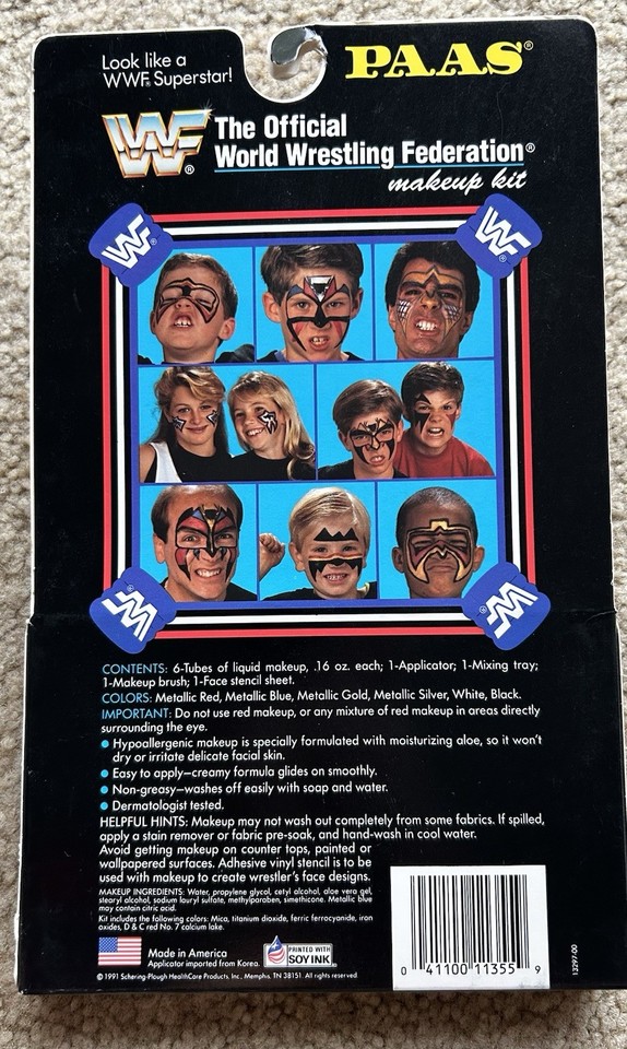WWF (World Wrestling Federation) Makeup Kit by PAAS. Circa 1991 | eBay