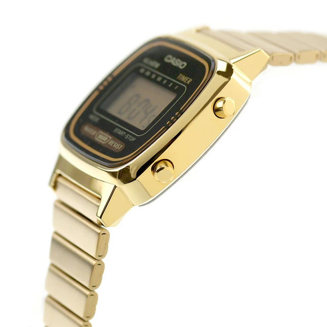 CASIO Classic LA670WGA-1DF Vintage Digital Black Gold Steel Women's ...
