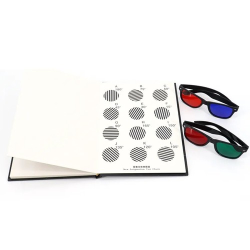 Portable Vision Test Card for Eye Testing with Stereograms and Glasses ...