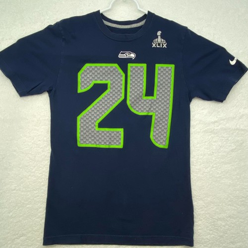 Nike Regular Fit S Seattle Seahawks NFL # 24 Lynch Blue Graphic T-Shirt ...