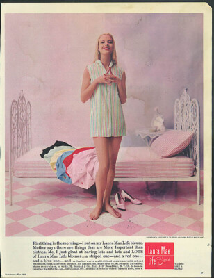 First thing in the morning I put on my Laura Mae Life Blouse ad 1957 | eBay