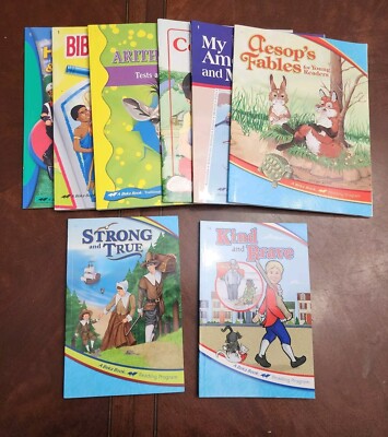 Abeka Book 1st Grade Mixed Lot Of 8 Readers Arithmetic History Aesop's ...