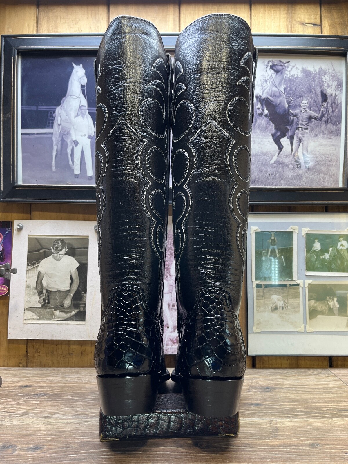 AMMONS EXOTIC ALLIGATOR TAIL STOVEPIPE SHAFT 12B MENS COWBOY BOOTS | eBay