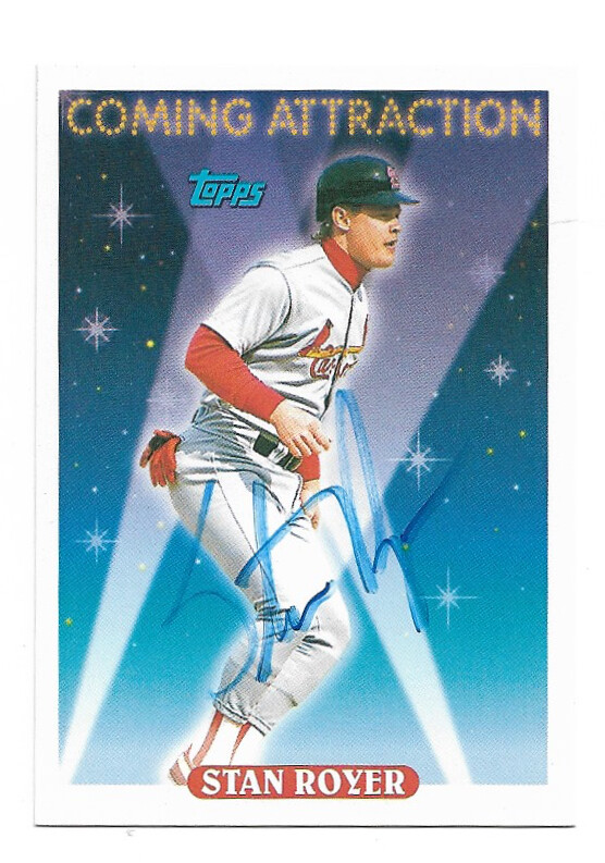 STAN ROYER SIGNED TOPPS BASEBALL CARD 1993 #820 AUTO ST. LOUIS ...