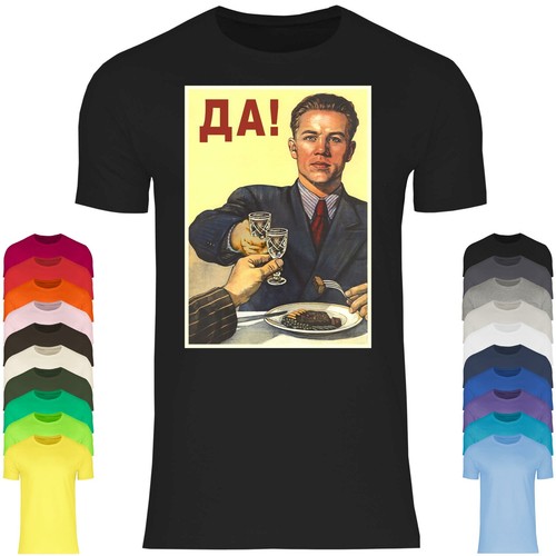 Sowjetunion Propaganda Poster Alkohol Vodka USSR CCCP Russland Herren T ...