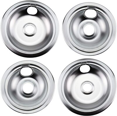 Drip Pan Set Chrome Compatible with Whirlpool FRIGIDAIRE KENMORE Range ...