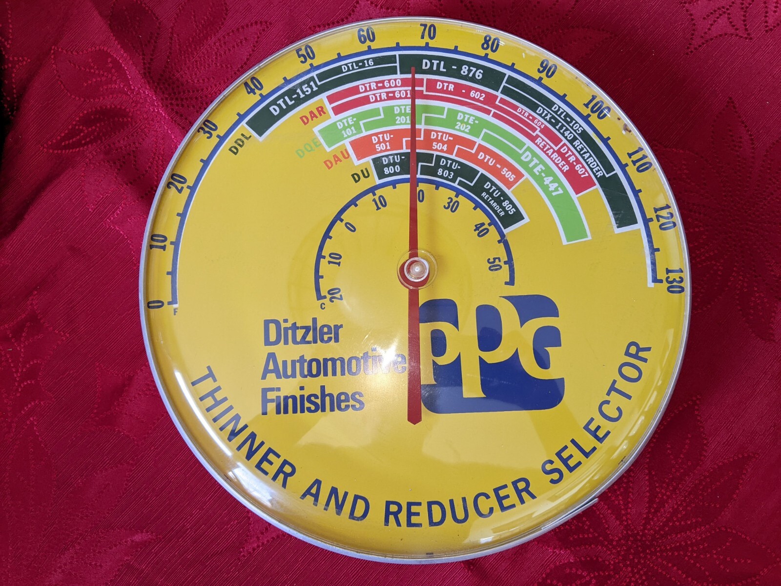Vintage Ditzler Automotive Finishes PPG 12" Round Thermometer (Pre ...