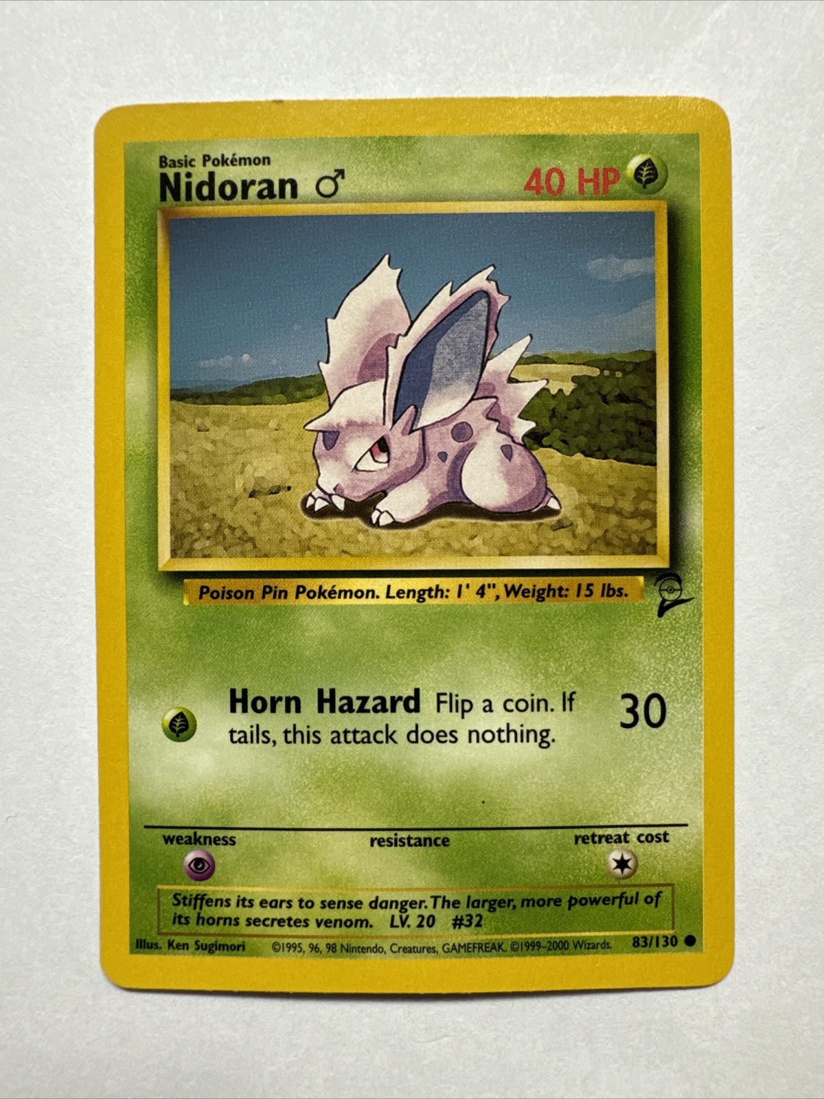 Pokémon TCG Nidoran (Male) Base Set 2 83/130 Regular Unlimited Common ...