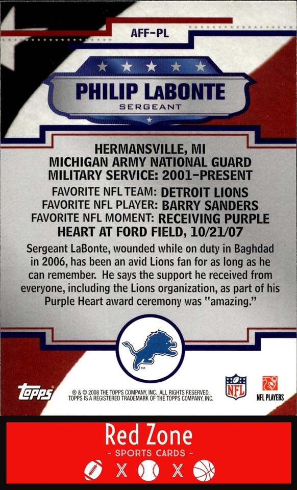 2008 Topps - #AFF-PL Sergeant Philip LaBonte NM! | eBay