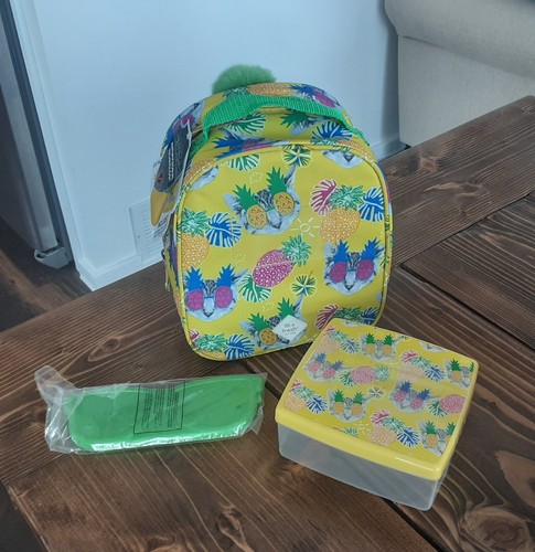 Fit And Fresh. Cat / Pineapple Lunch Box W/ Ice Pack And Food Container ...