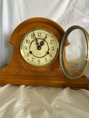 Large Oak Mantle DEA Clock, Beautiful, Attractive, Great Look! | eBay