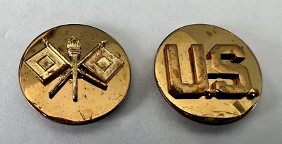 Signal Corps Brass Collar Disc Insignia Enlisted US Army | eBay