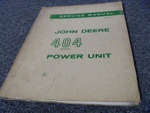 John Deere 404 Series Power Unit Shop Service Repair Manual SM-2060 | eBay