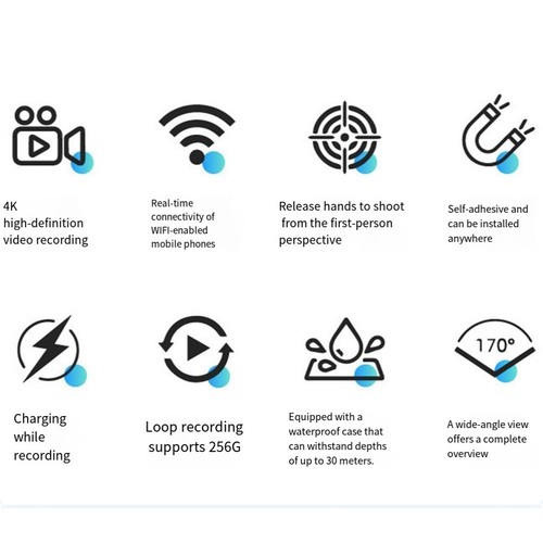 Compact Mini Thumb Camera 4K 1080P Waterproof for Outdoor For ...