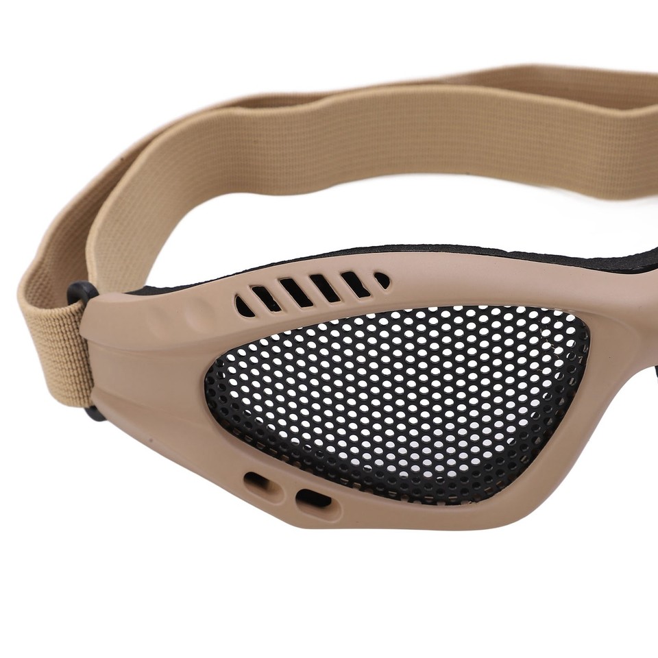 Iron Mesh Goggles PC Rubber Iron Safety Goggles Sturdy Sandproof Brown ...