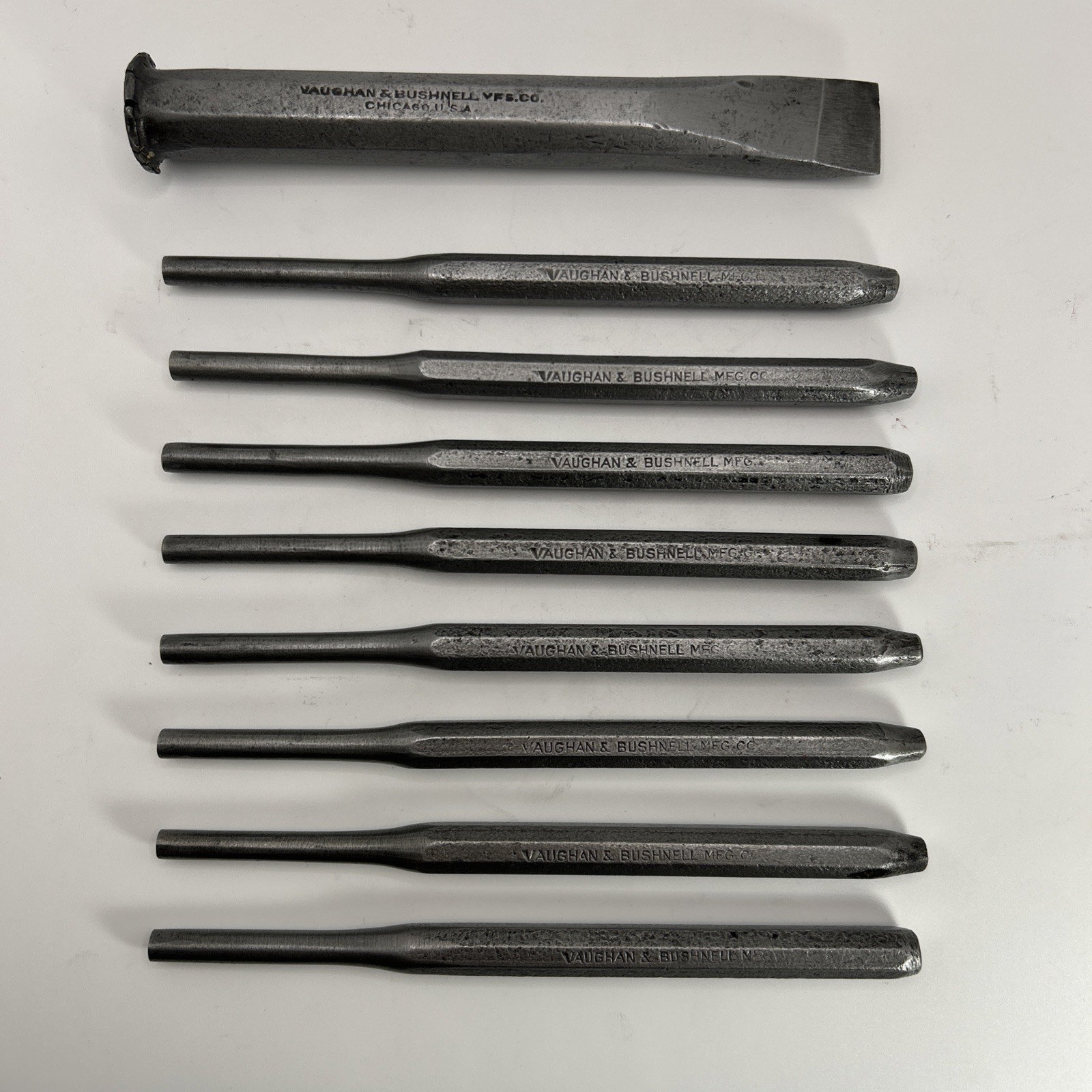 Vaughan Bushnell 8 Punches & Cold Chisel Made In Chicago USA