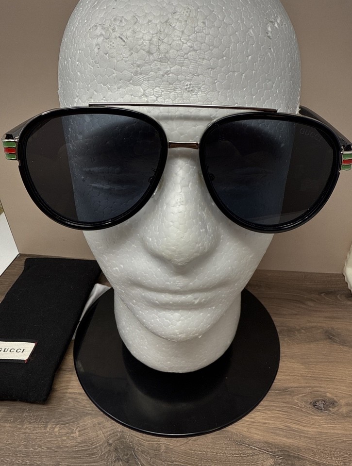 Gucci Aviator Polarized Sunglasses Black Glasses. GG0447S 002 Men’s Pre ...