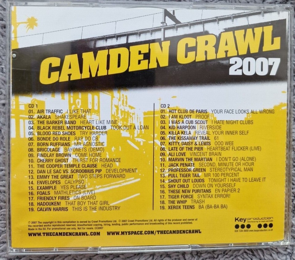 Various - Camden Crawl 2007 **RARE x2 disc CD ALBUM**Calvin Harris ...