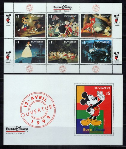 St. Vincent 1711-1712 MNH Disney Alice in Wonderland Pinocchio ZAYIX ...
