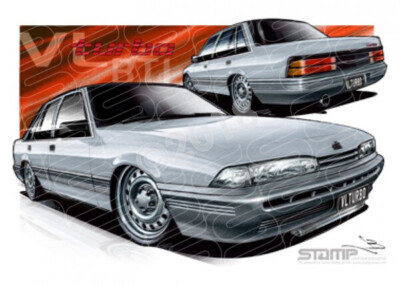 Holden Commodore VL VL INTERCEPTOR ASTEROID SILVER A3 FRAMED PRINT ...