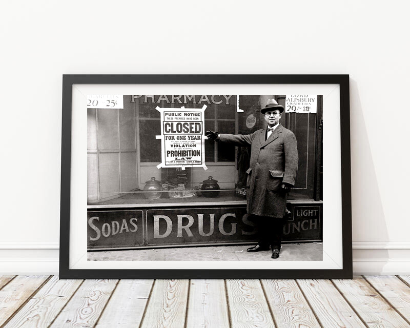 Vintage Photo - 1930's Prohibition Closed Fined Sign Drinking Alcohol ...