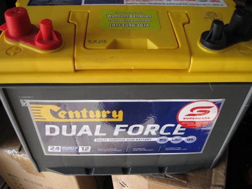 CENTURY 12v DUAL FORCE AGM DEEP CYCLE & STARTING BATTERY 24X MF PICK UP ...