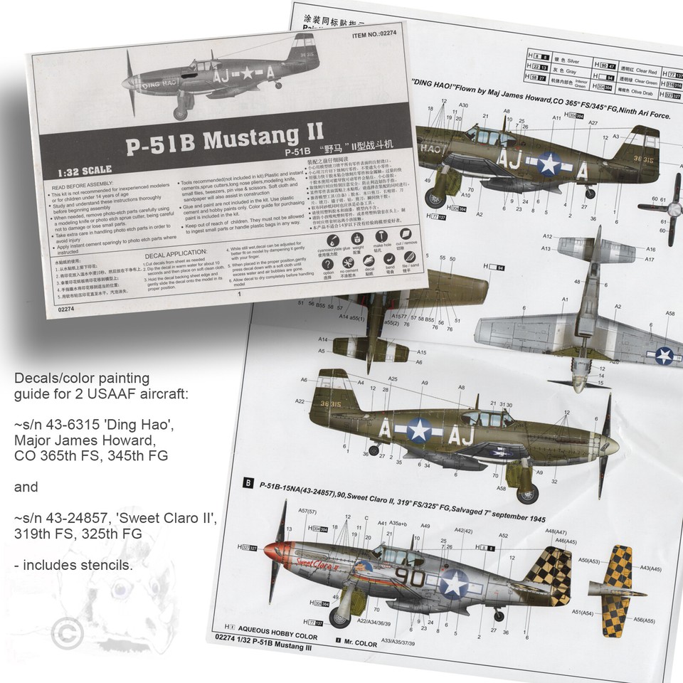 TRUMPETER 02274 1/32 P-51B MUSTANG MODEL KIT | eBay