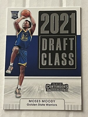 2021-22 Contenders Moses Moody 2021 Draft Class RC #14 Golden State ...