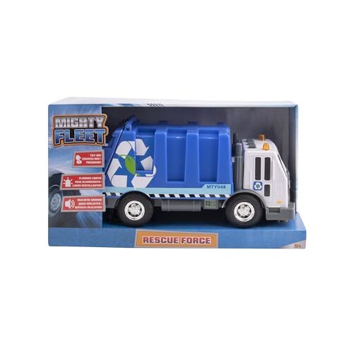 Mighty Fleet Rescue Force 12" Garbage Truck Toy - Realistic Lights & Sounds, | eBay